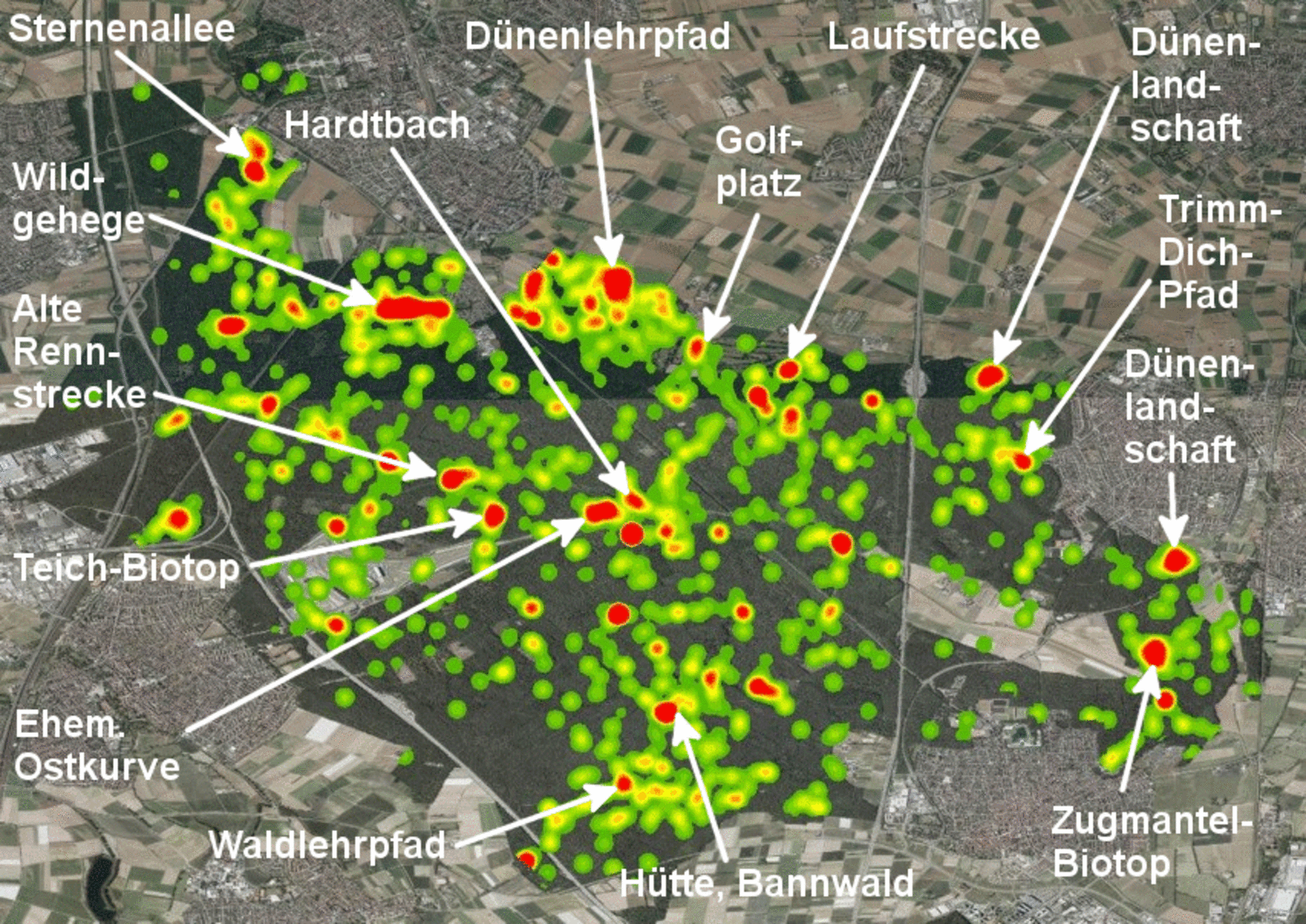 Wo sich Waldbesucher gerne aufhalten: Hotspots in stadtnahen Wäldern ...