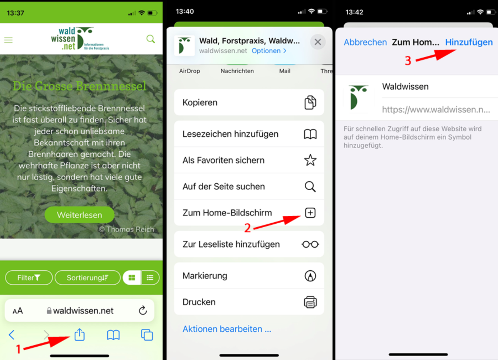Waldwissen.net als Web App